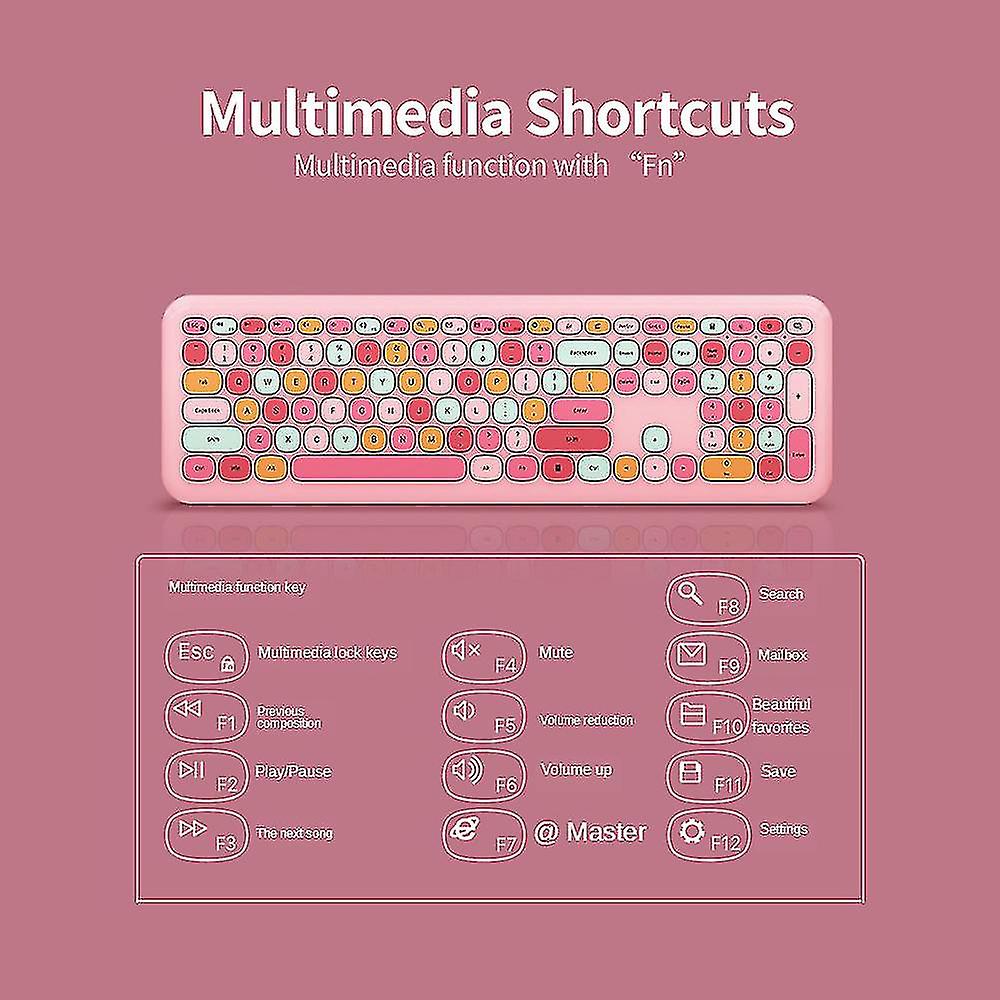 Mofii 666 2.4g Wireless Keyboard Mouse Combo Mixed Color 110 Key ...