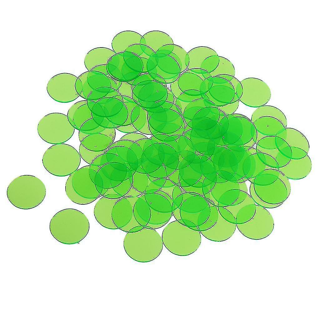 Pack Of 100 Bingo Chips (mixed Color) 1.5cm Translucent Markers For ...