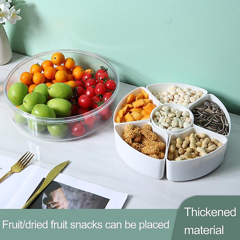 Veggie Tray with Lid 4/6 Compartments Divided Snack Box Container Party ...