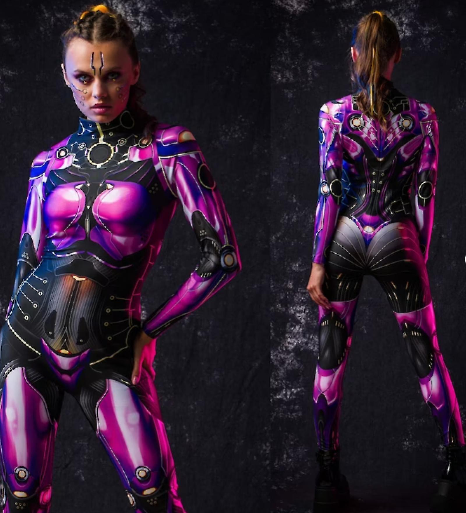Violet Android Halloween Costume, Full Body Robot Costume For Women ...