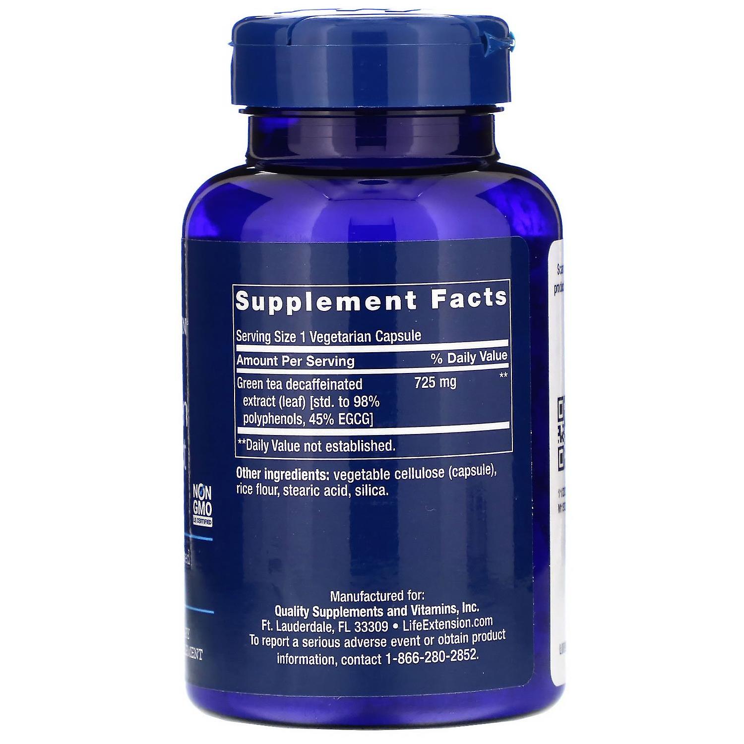 Life Extension, Mega Green Tea Extract, Decaffeinated, 100 Vegetarian ...