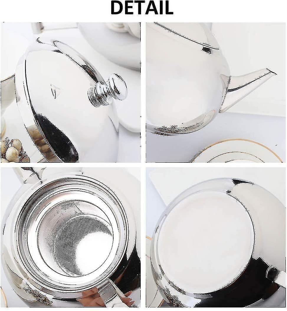 Teapot With Infuser Loose Tea Leaf 2 Liter Stainless Steel Tea Pot ...