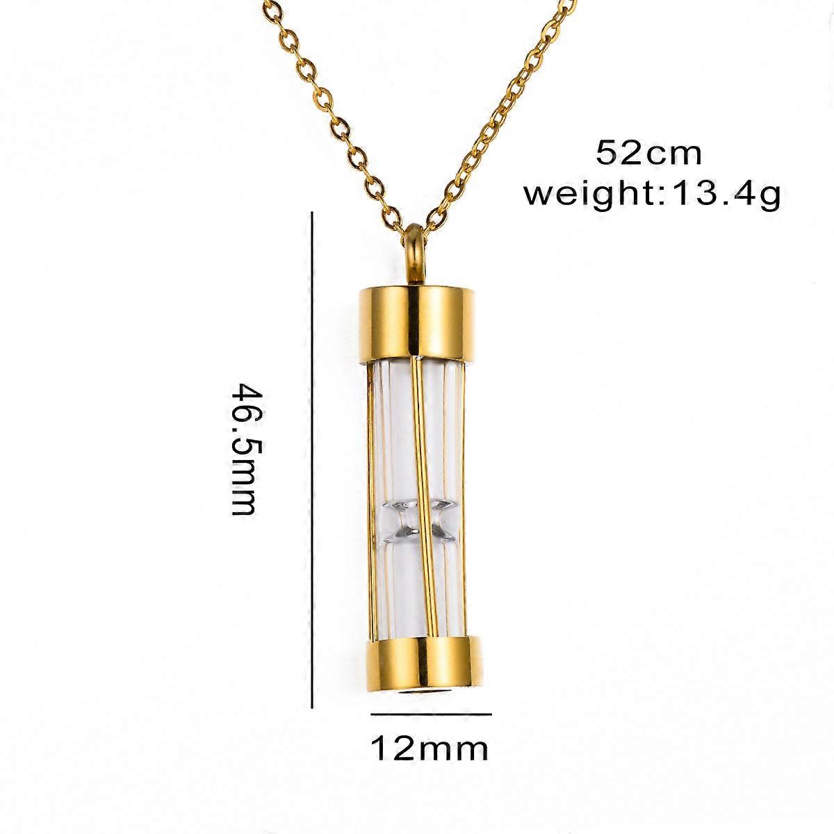 Stainless Steel Glass Hourglass Openable Pendant Necklace Hourglass ...
