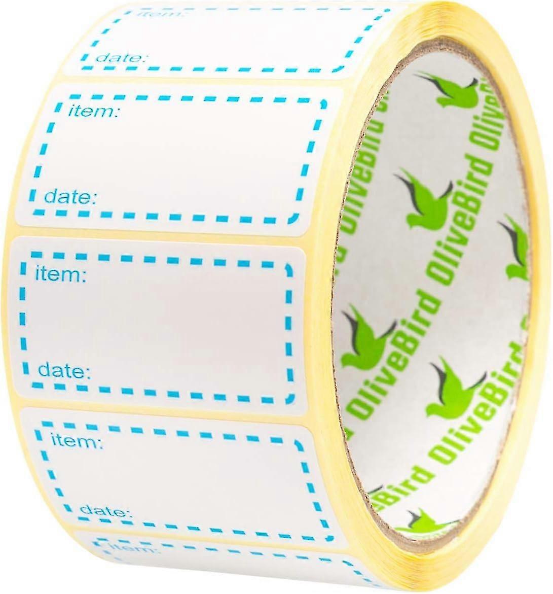 500 x freezer labels on roll, size 50x25mm, blue and white date labels ...