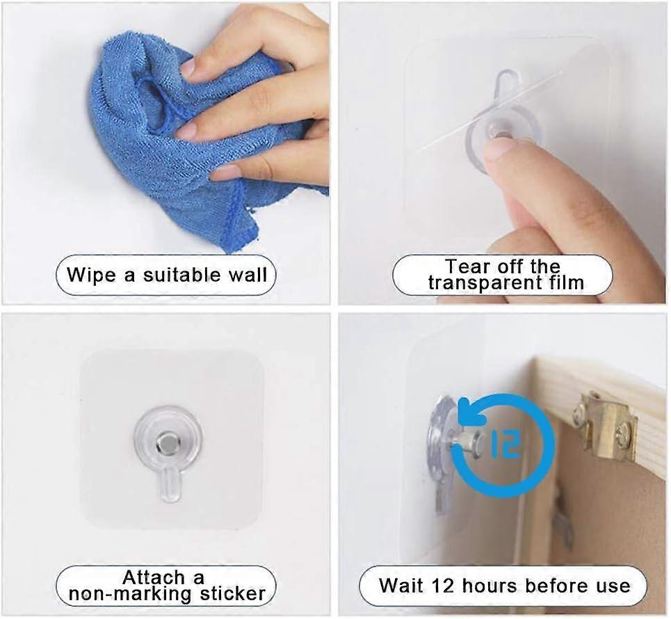 Set of 20 Adhesive Picture Hangers Without Drilling, Adhesive Frame ...