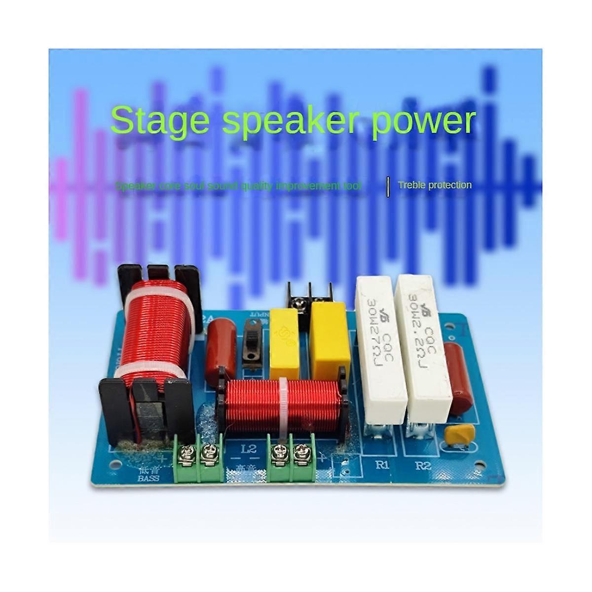 2Pcs PA-2A 2 Ways Speaker Crossover Treble + 450W Pure Bass Subwoofer Frequency Divider Filters ...