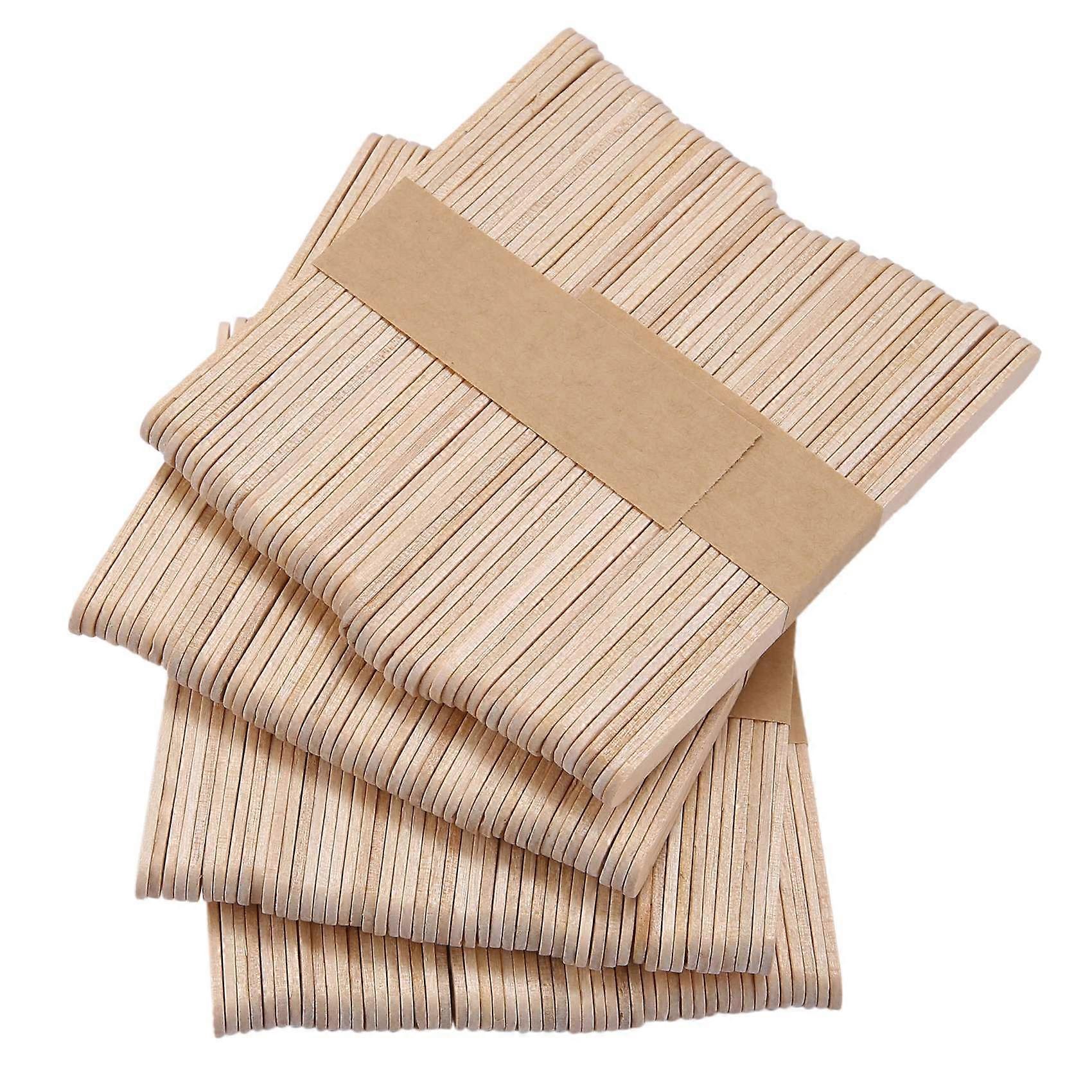 200 Pcs Craft Sticks Ice Cream Sticks Wooden Popsicle Sticks 114MM ...