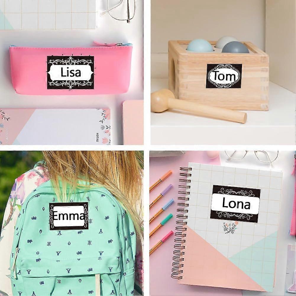 80Pcs/10 Sheets Black and White Name Tags Stickers 3.3x2.4 Inch Self ...