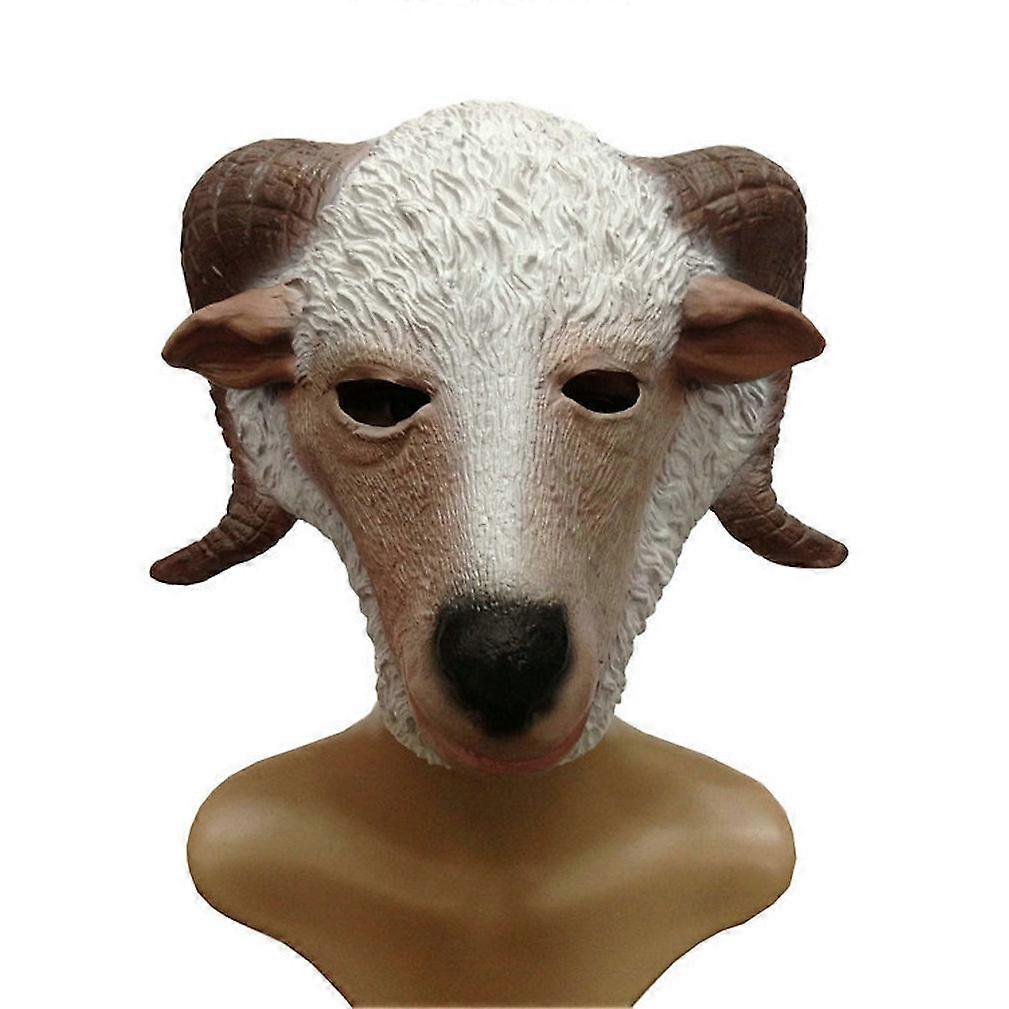 Sheep Head Mask Latex Full Face Cover Halloween Cosplay Prop | Fruugo UK