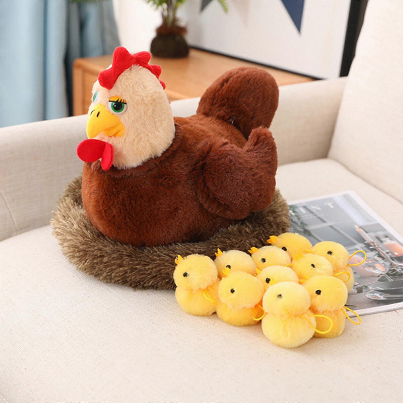 Chicken Stuffed Animals with Chicken Coop and 10 Chicks, Easter Basket ...