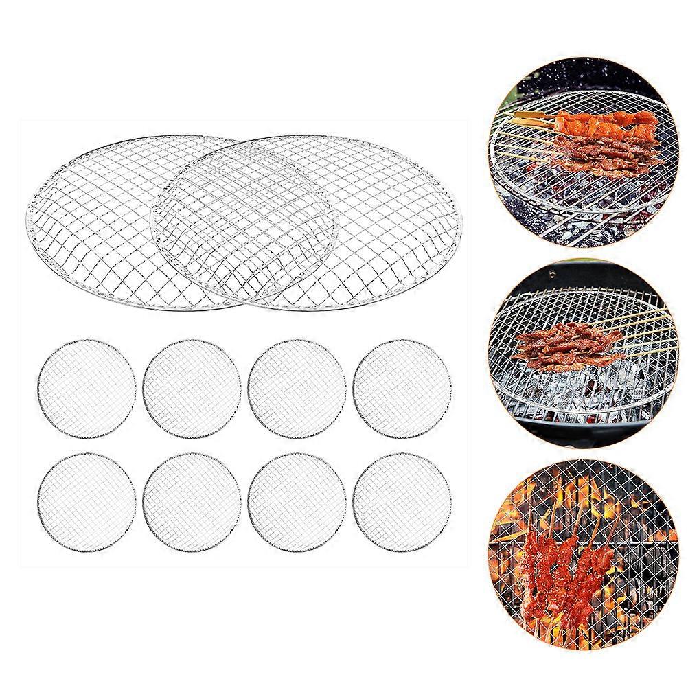 10Pcs Grill Mesh Camping Grill Net BBQ Grate Round Cooking Mat ...