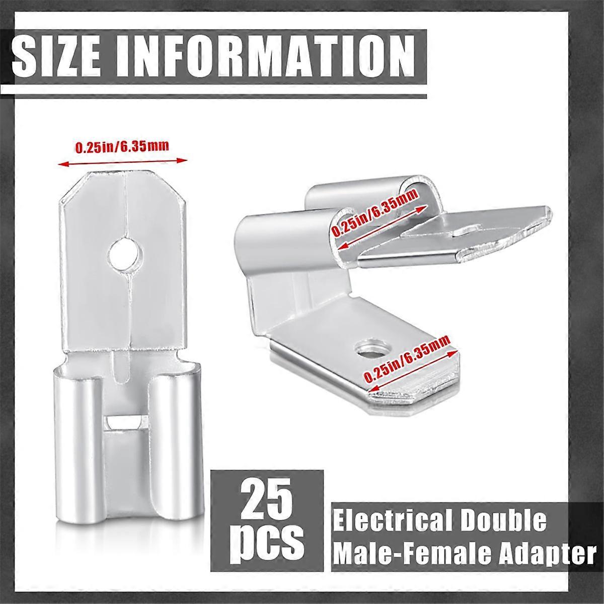 25 Pcs Double Piggyback Spade Connectors,Female Male Quick Disconnect ...