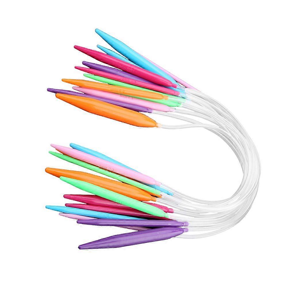 Multicolor Plastic Circular Tube Knitting Needles Kit Sweater Needle ...