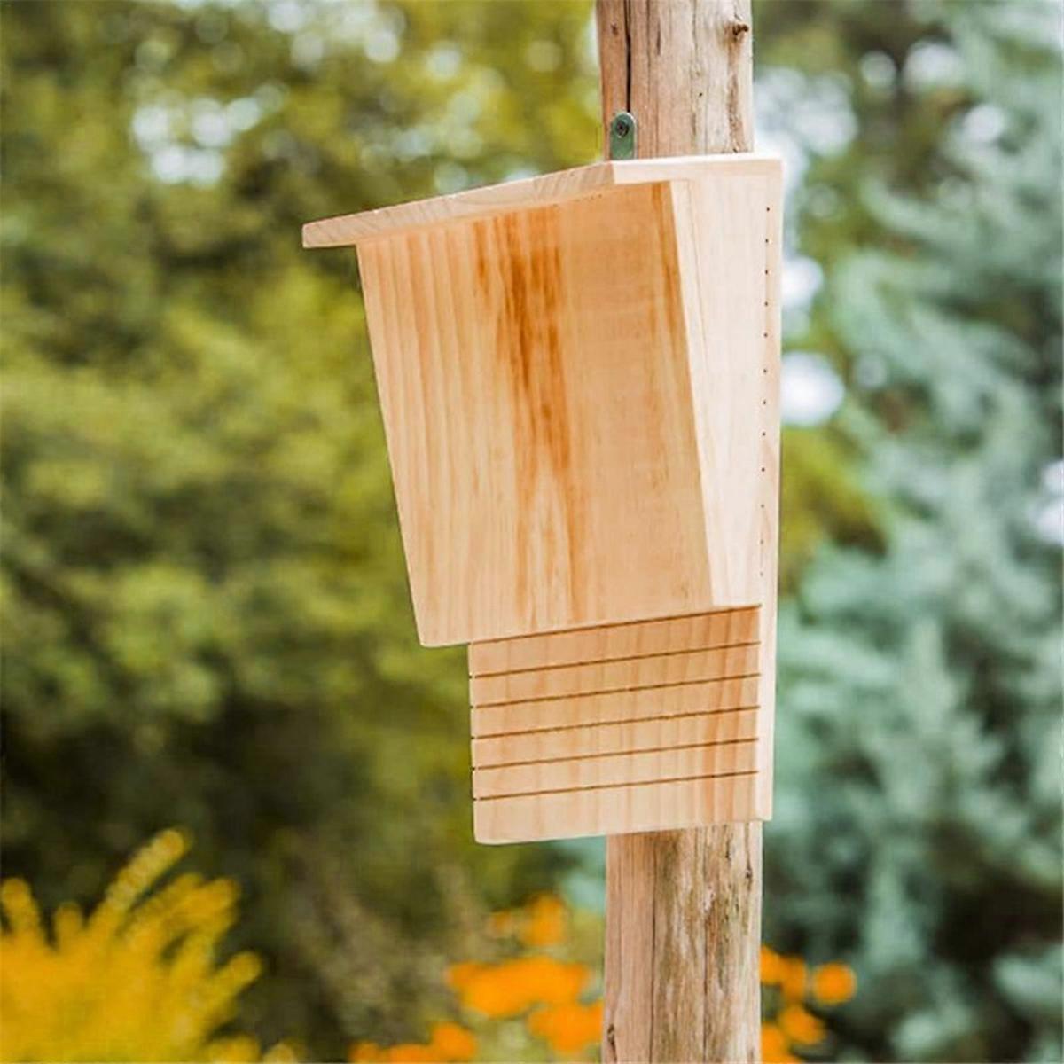 Outdoor Bat House Bat Habitat Box Wooden Decorative Bat Box Shelter ...