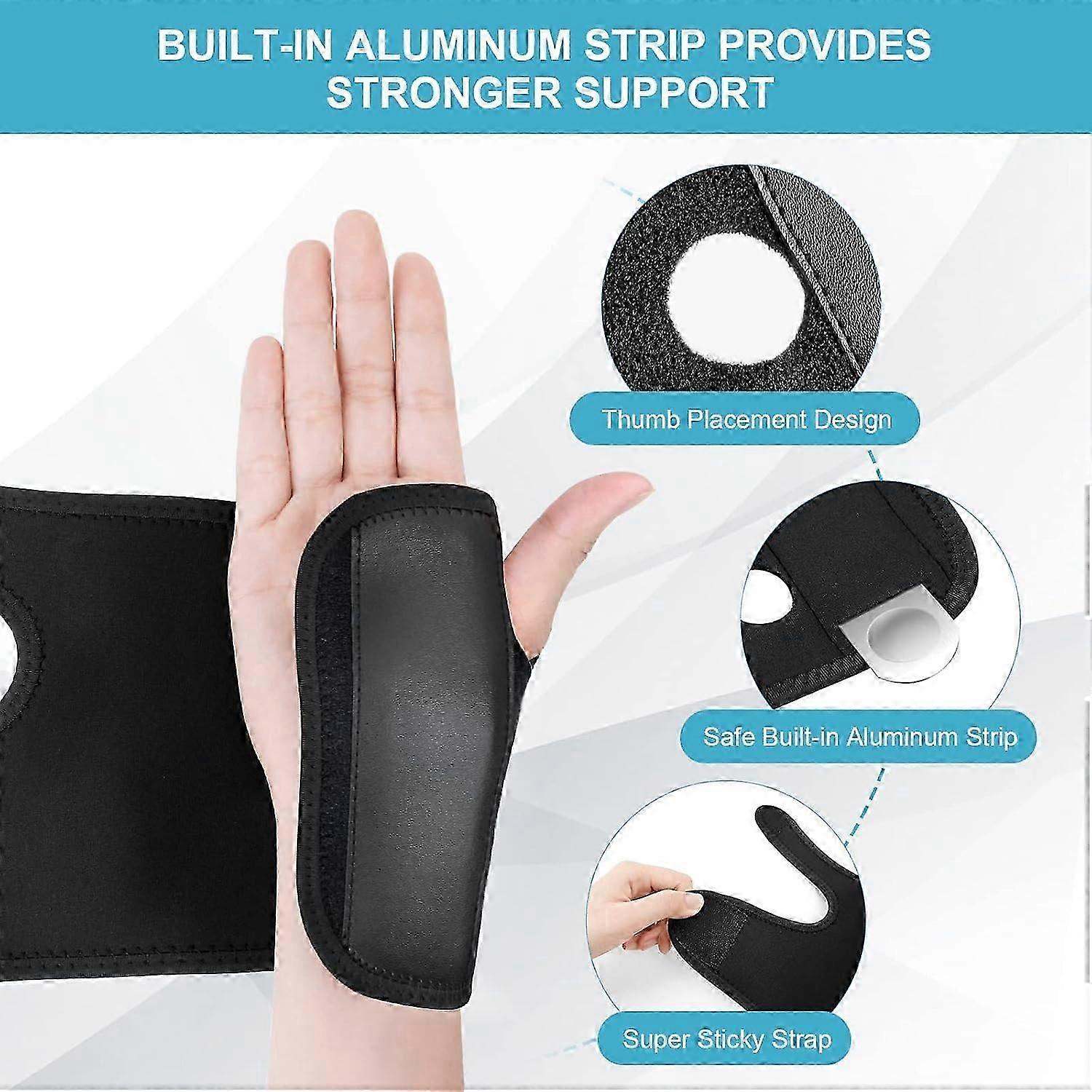 Wrist Support Splint Brace, Adjustable Wrist Strap Carpal Tunnel ...