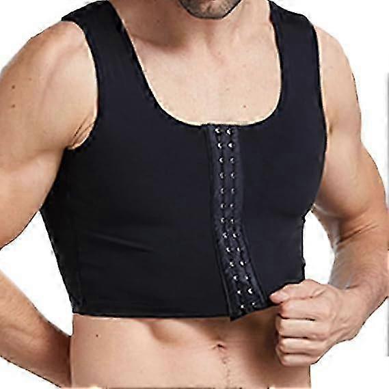 Flat Compression Chest Binder with 3 Row Clasp for Men's Bust Shaping ...