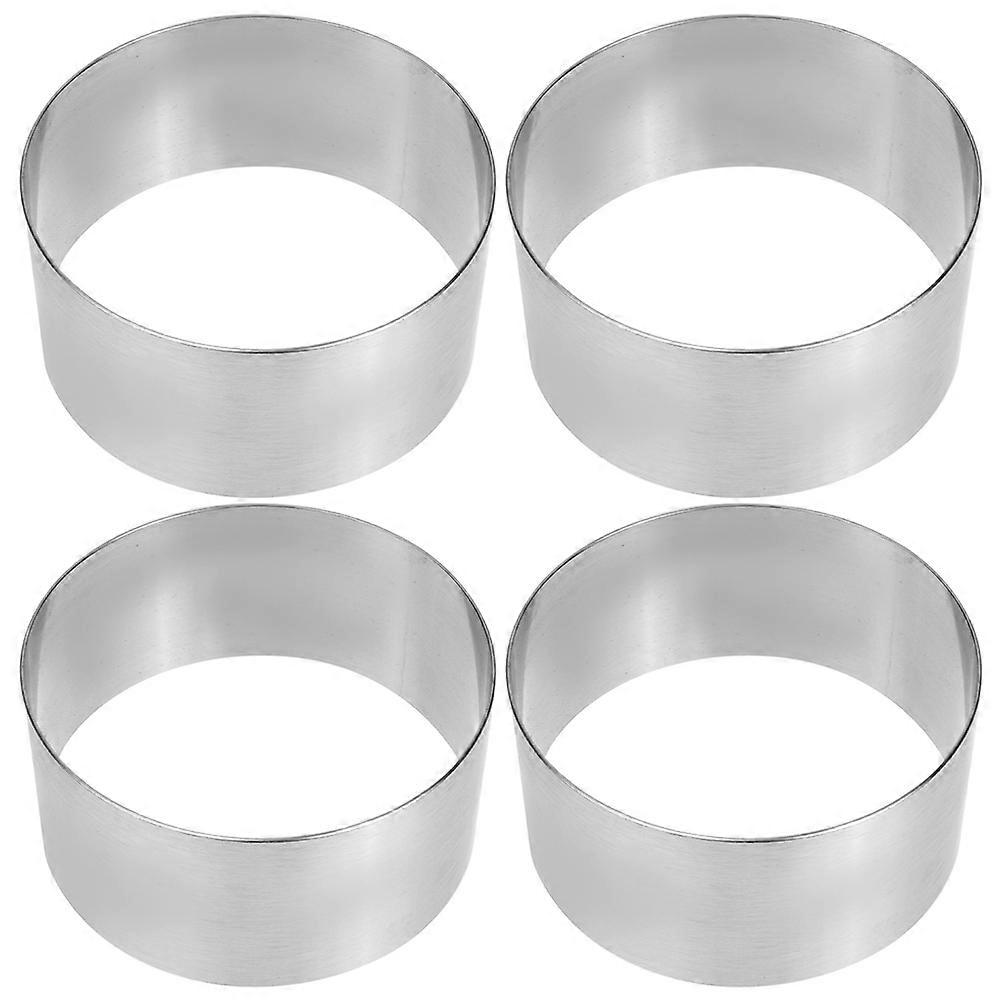 4pcs Stainless Steel Mousse Ring Cake Molds Set for DIY Baking and ...