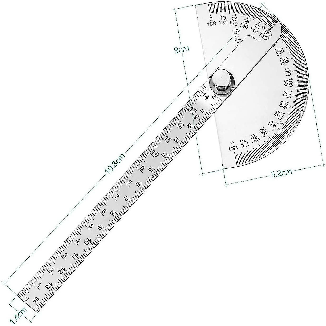 Stainless Steel Protractor 0-180 Measure Goniometer Angle Gauge Arm ...
