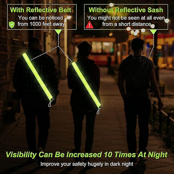 LED Reflective Running Belt, Rechargeable Reflective Belt, Luminous ...