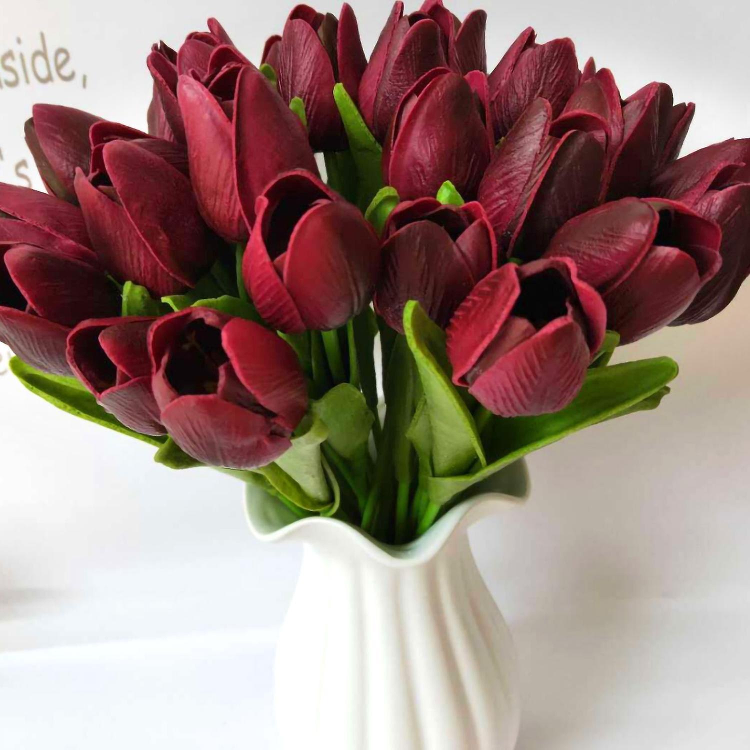 ZHOUBA 10Pcs/Set Artificial Tulip Flowers Home Wedding Party Decor Gift ...