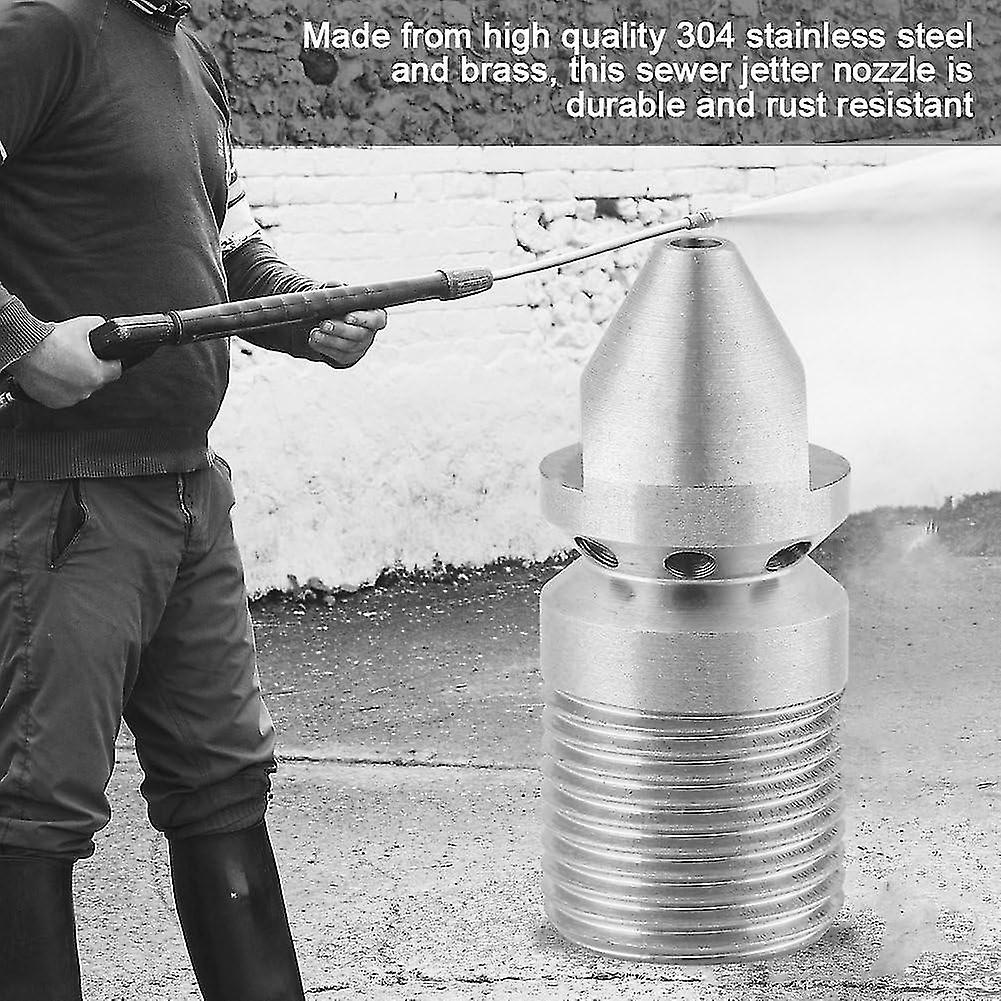 Sewer Cleaning Nozzle, Stainless Steel Drain Blaster Cleaning Nozzle ...