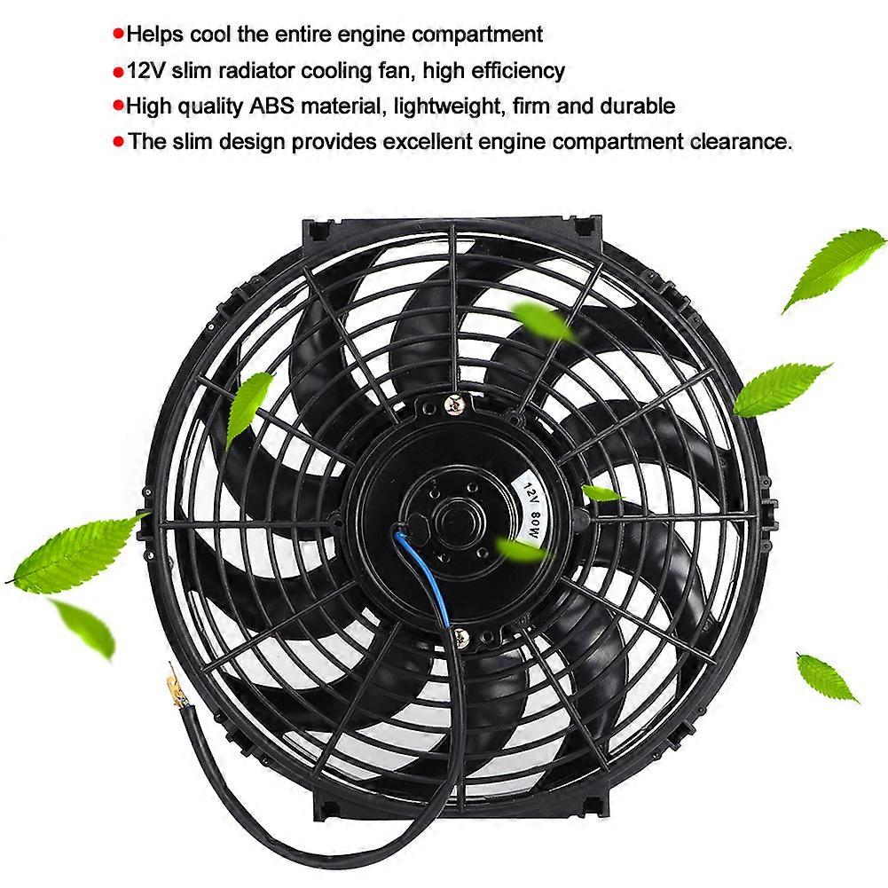 12in Universal Slim Radiator Cooling Fan Thermo 12V with Mounting Kit ...