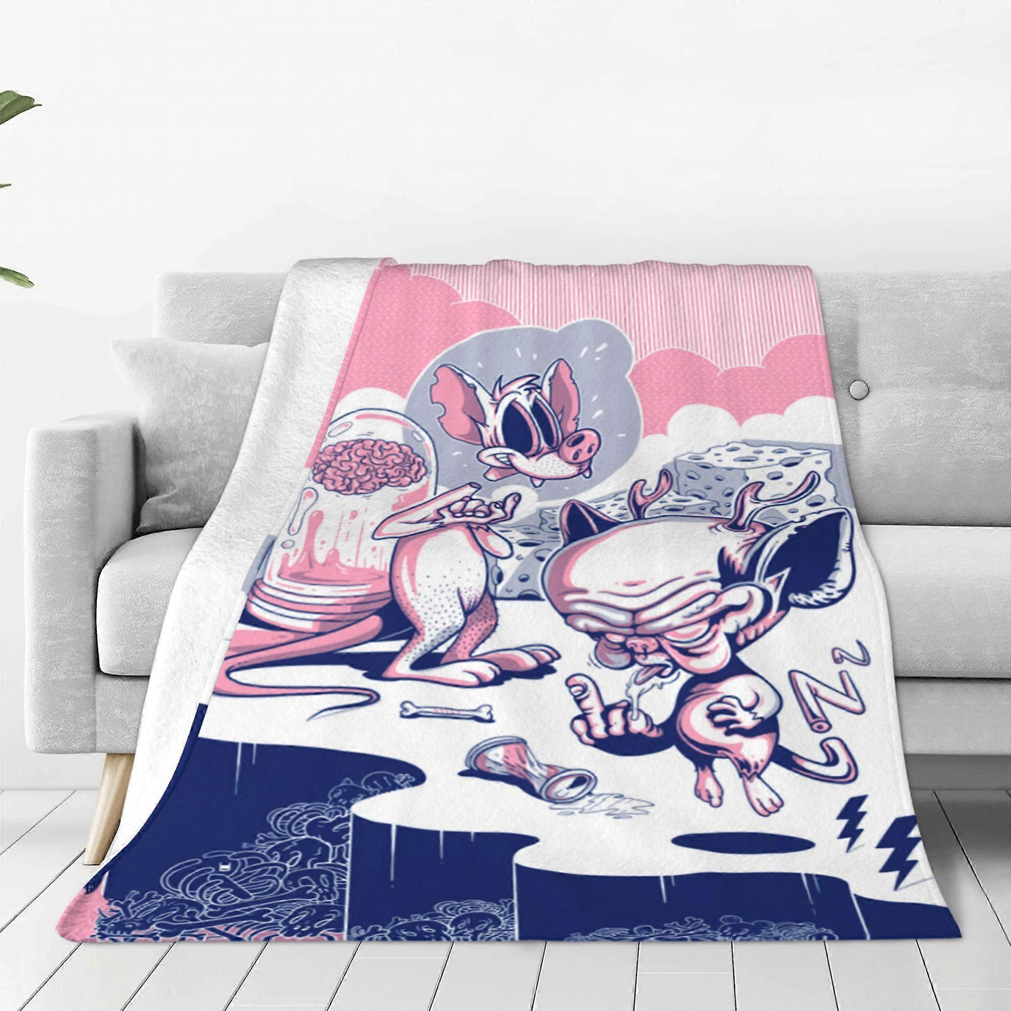 Pinky And The Brain Throw Blanket Soft Plush Travel Blanket For Bedroom ...