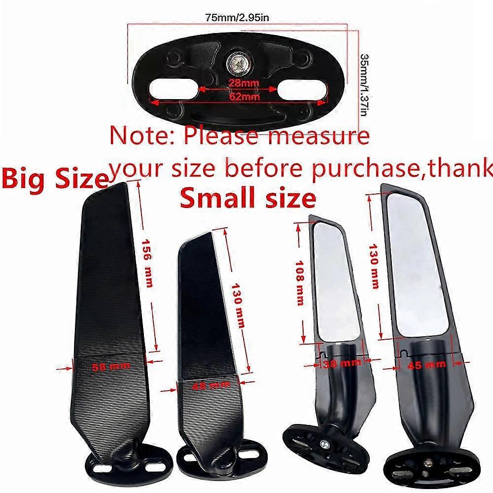 For Honda Cbr1000rr Cbr600rr Cbr 250r 300r 400rr 500r Motorcycle Mirror ...
