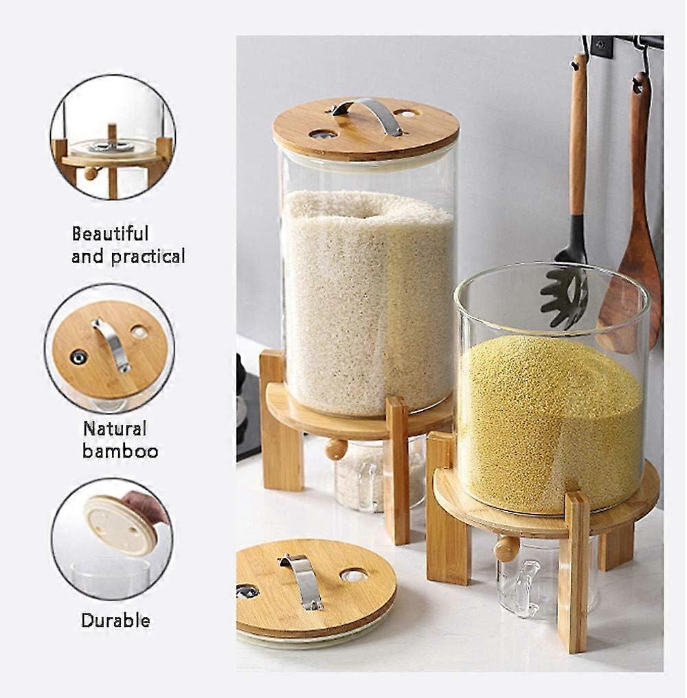 Flour and Cereal Container 5L/8L Rice Dispenser Creative Glass Food ...