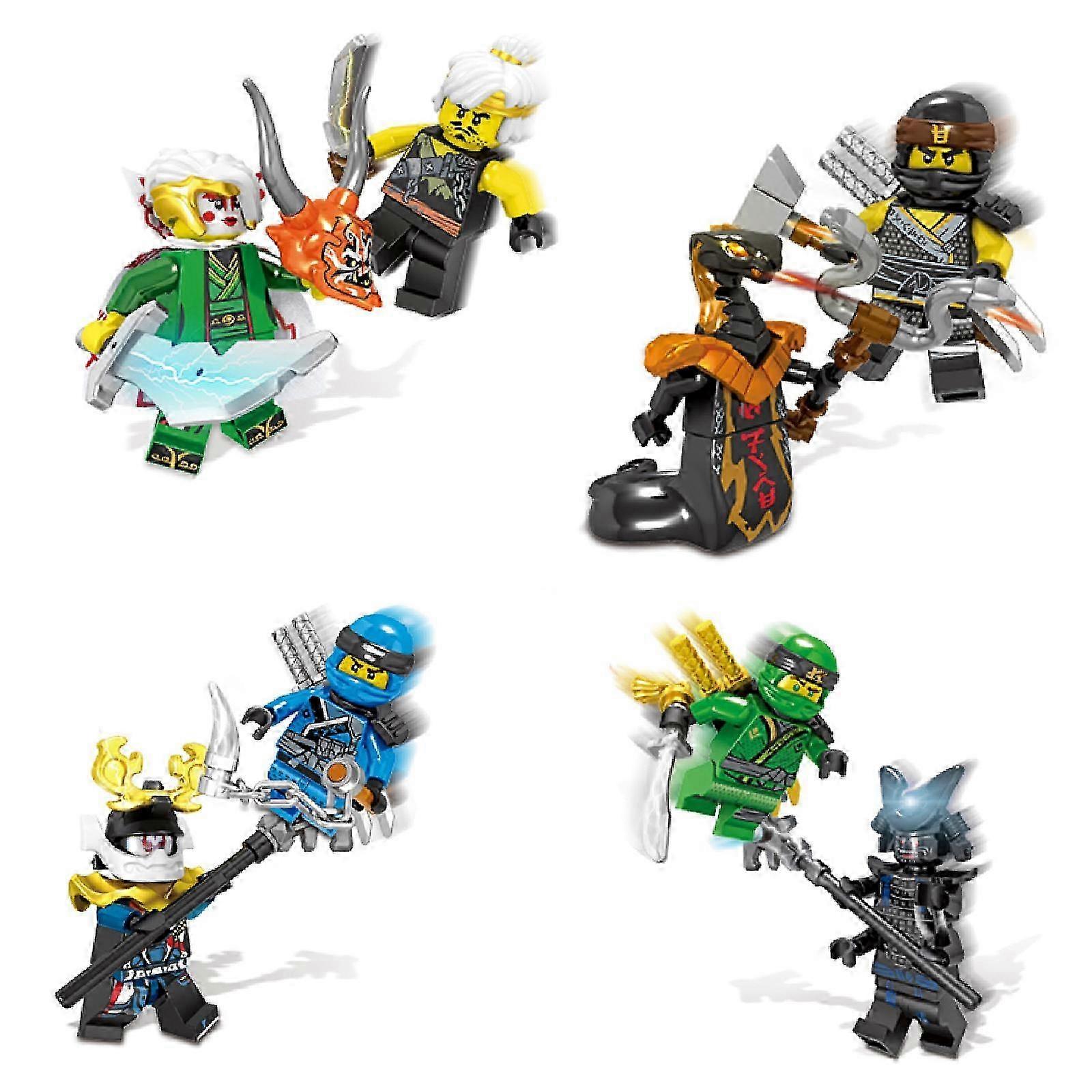 24 Pcs Ninjago Minifigures Building Blocks Toys Set Anime Ninja Action ...
