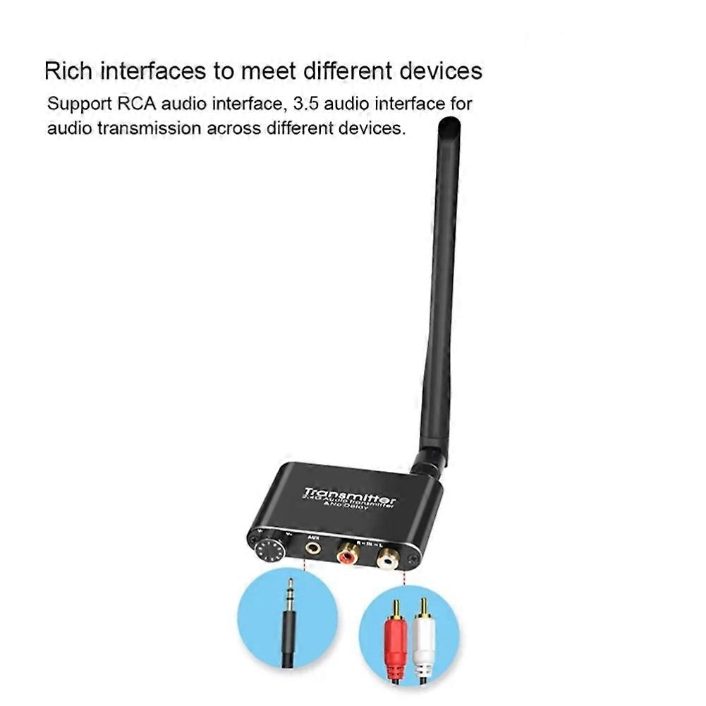 50M 2.4G Wireless Audio Music Transmitter and Receiver with 3.5mm R/L ...