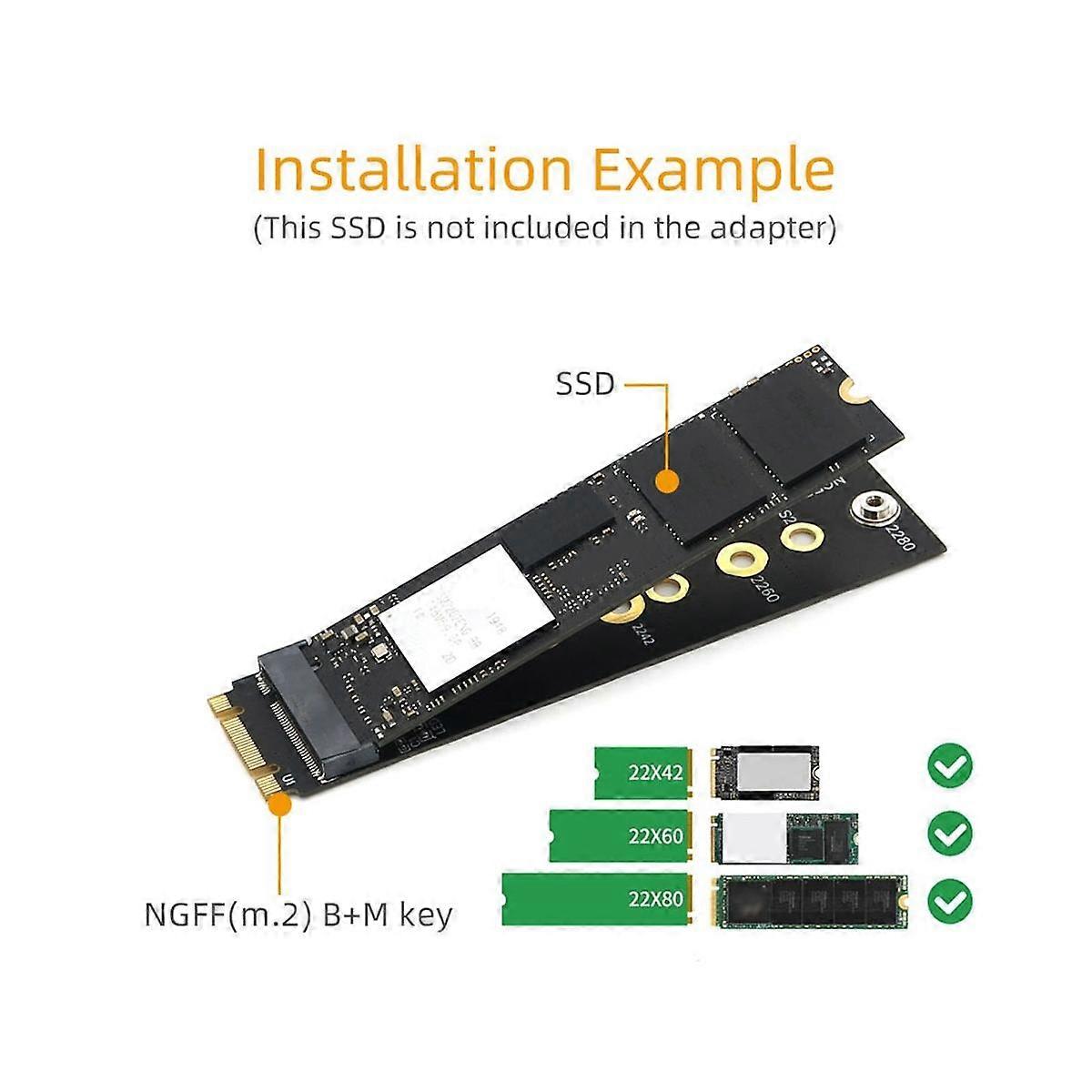 New Version M.2 (NGFF) Key B+M To Key M Adapter for PCI-E Bus SSD ...