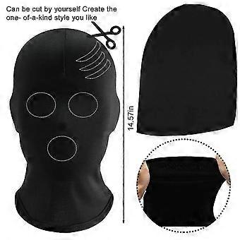 2 Pack Black Full Face Mask Halloween Full Black Mask Full Face Cover ...