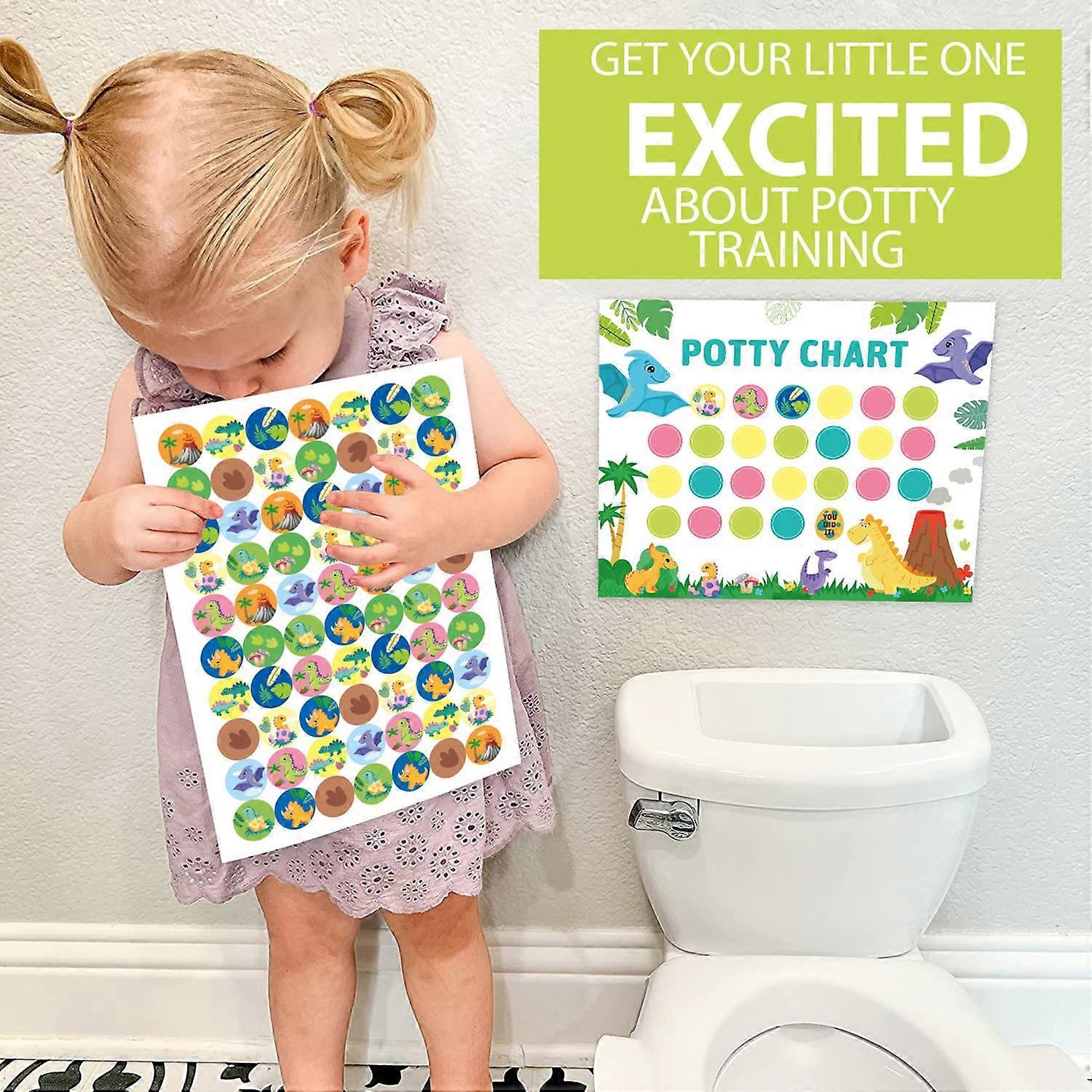 1 Set Toddler Girls Potty Training Chart Cartoon Dinosaur Potty ...