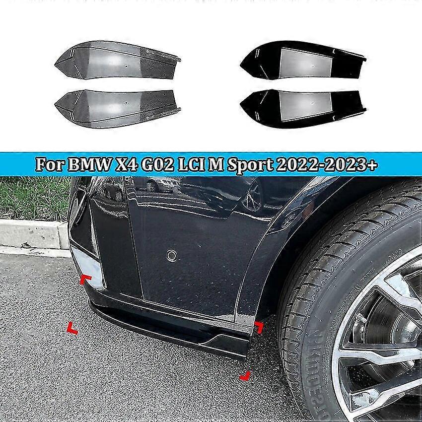 Gloss Black Car Rear Bumper Spoiler Diffuser Canards Splitter Protector ...