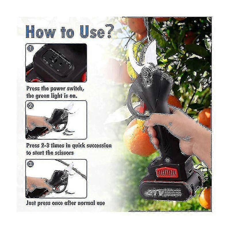Electric Pruning Shears, 21vf Rechargeable Professional Cordless ...