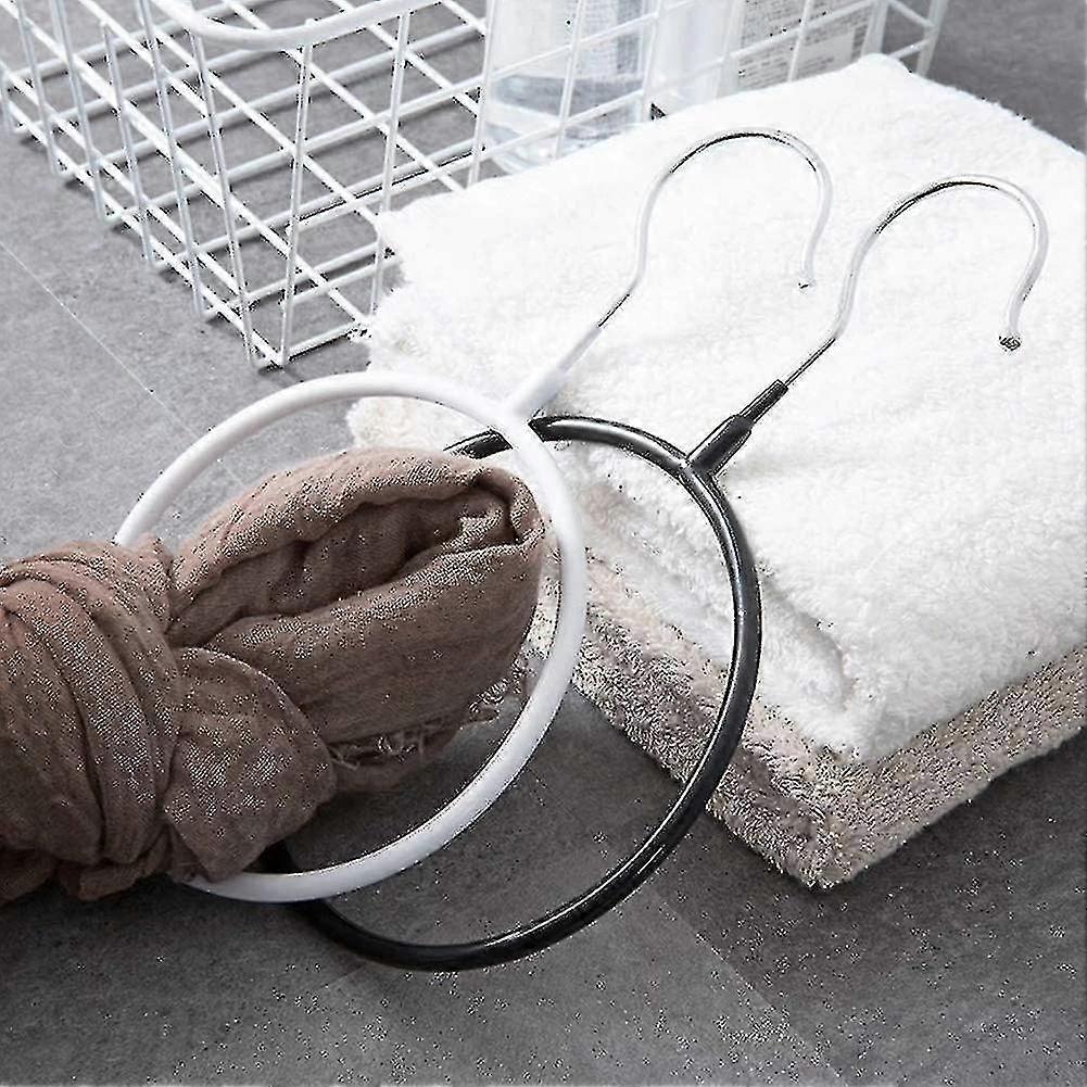 Plastic Dip Non-slip Scarf Ring Hanger Silk Scarf Coat Hanger Iron Hook Household Clothing Ring ...