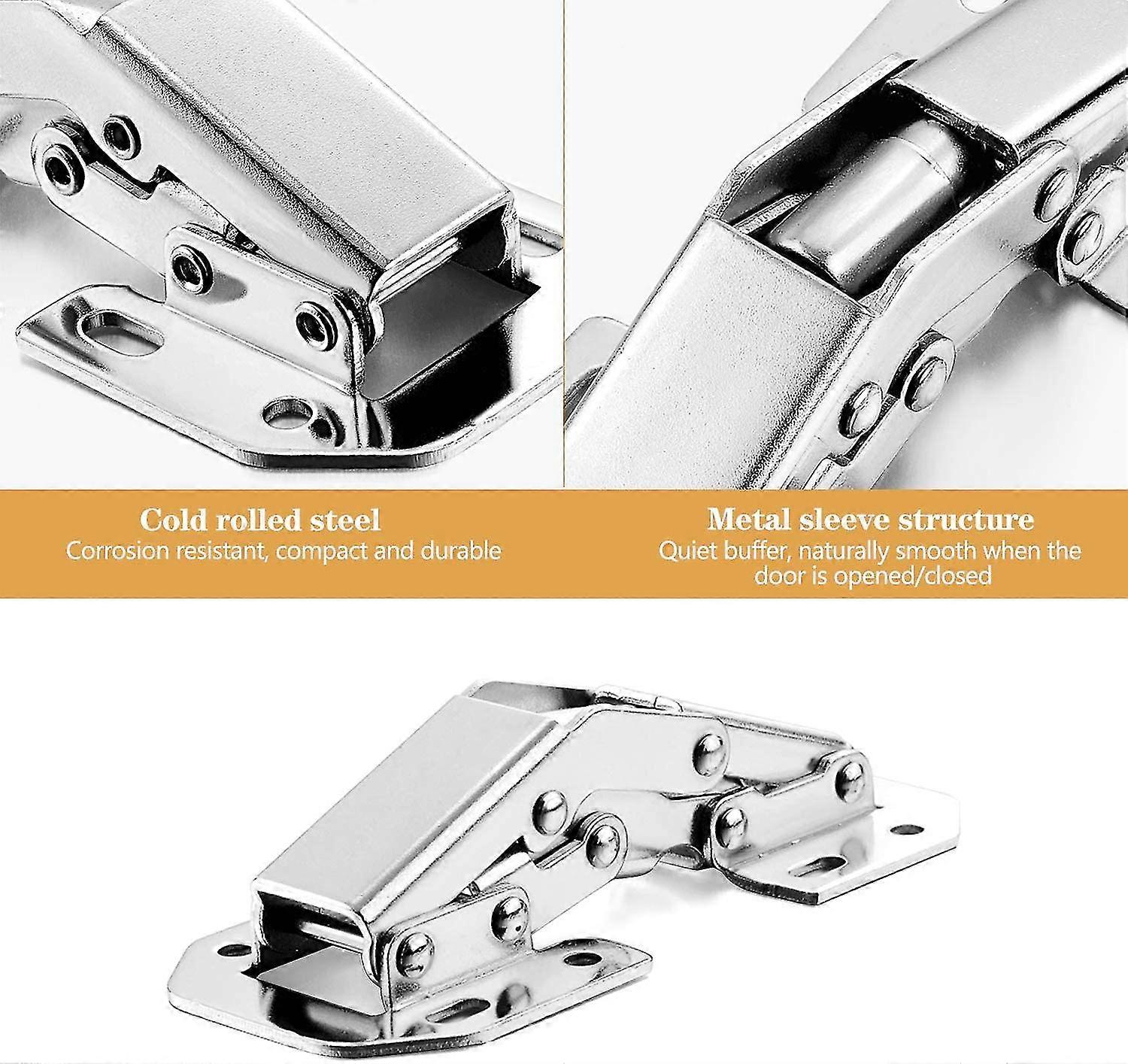 Set van 8 roestvrij stalen kast deur scharnier, 105 44mm onzichtbaar ...