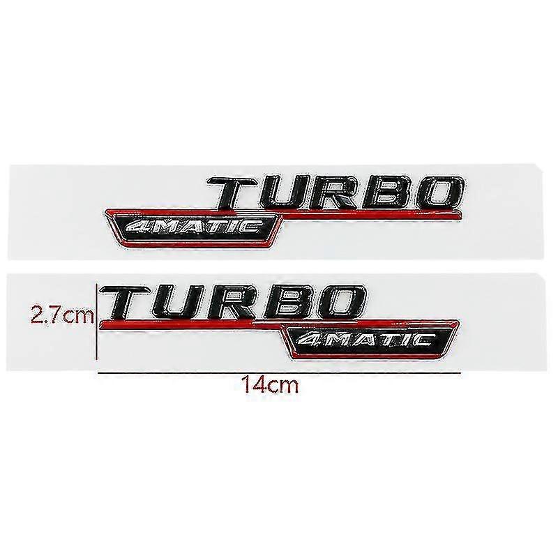3d Abs Black Turbo Amg Logo Turbo 4matic Emblem Car Fender Badge For ...