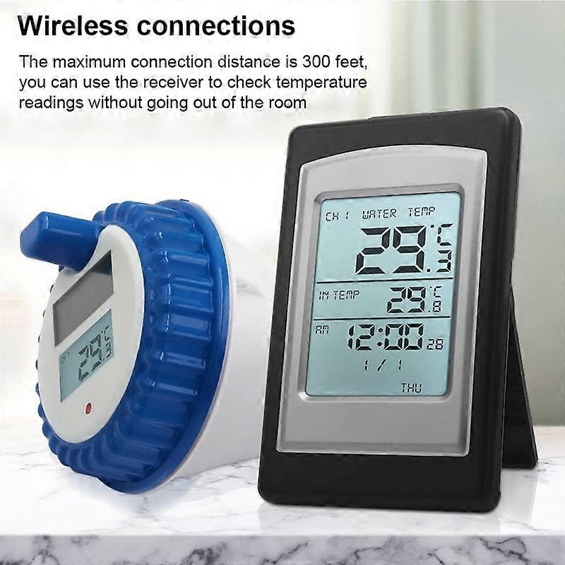 Fashionpool Thermometer, Wireless Floating Easy Read, Best Solar Remote ...