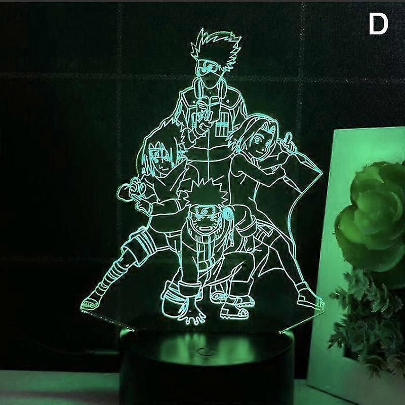 3d Night Lights Naruto Team Uzumaki Naruto Sasuke Sakura Figure Led ...