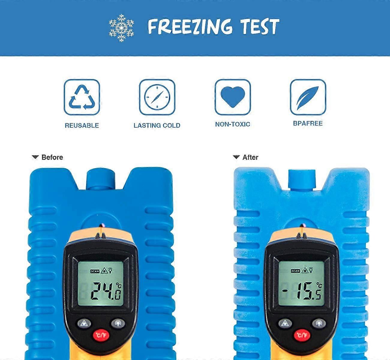 Pack of 6 Ice Blocks Cooler Blocks 16 x 9 x 2cm/210ML, Cooler Blocks ...