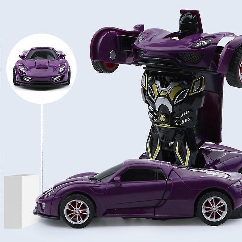 Two-in-one transforming robot car Porsche model mini automatic ...