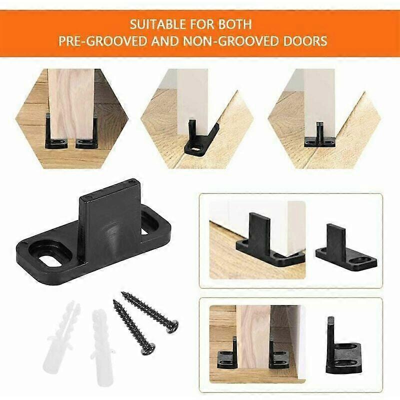4 Pieces Sliding Door Floor Guides, Multi-Function Barn Door Bottom ...