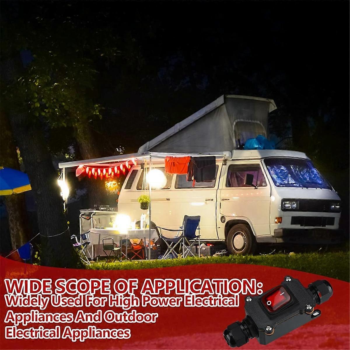 2 Pcs 12V Inline Switch Waterproof Inline Cord Switch Waterproof Toggle ...