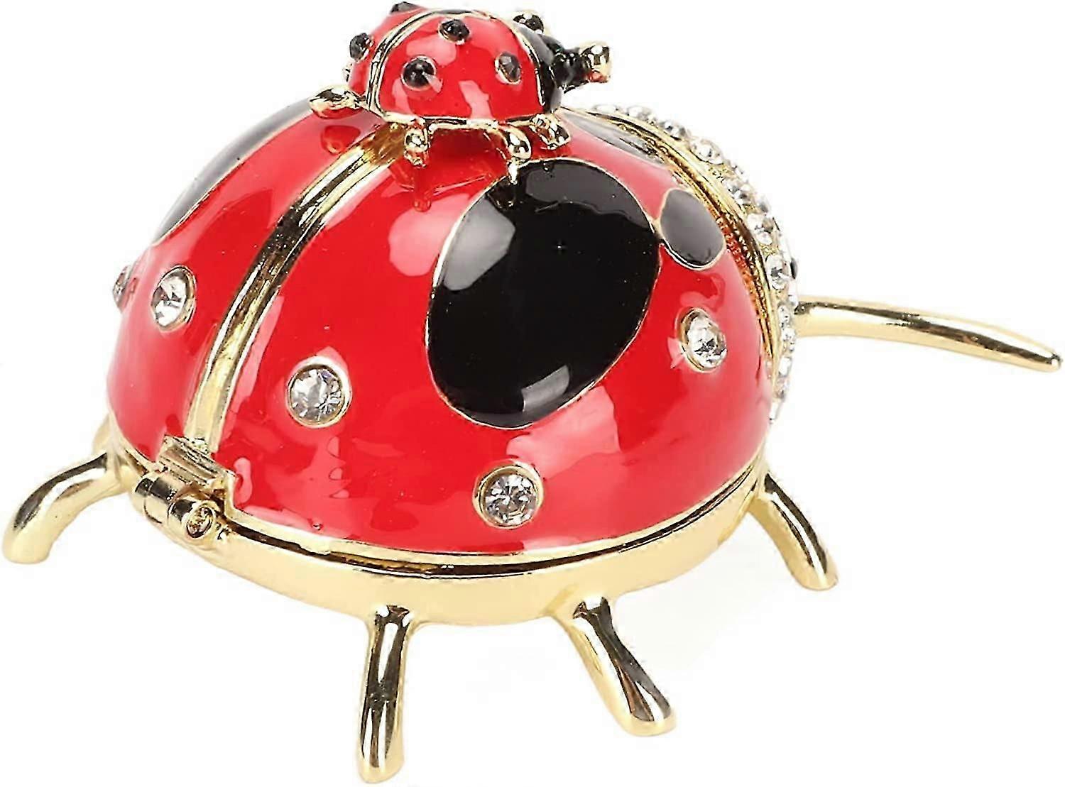 Exquisite Ladybug Trinket Box, Faberge Egg Trinket Box Hinged Hand ...
