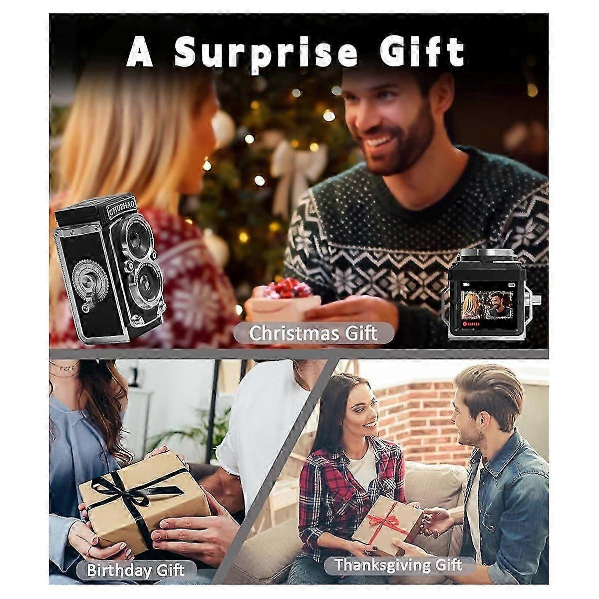 Digital Vintage Camera, 1080P CCD Retro Dual Reflex Camera,Joystick ...