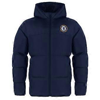 Chelsea Mens Quilted Jacket Hooded Winter Coat Adults Official Football ...