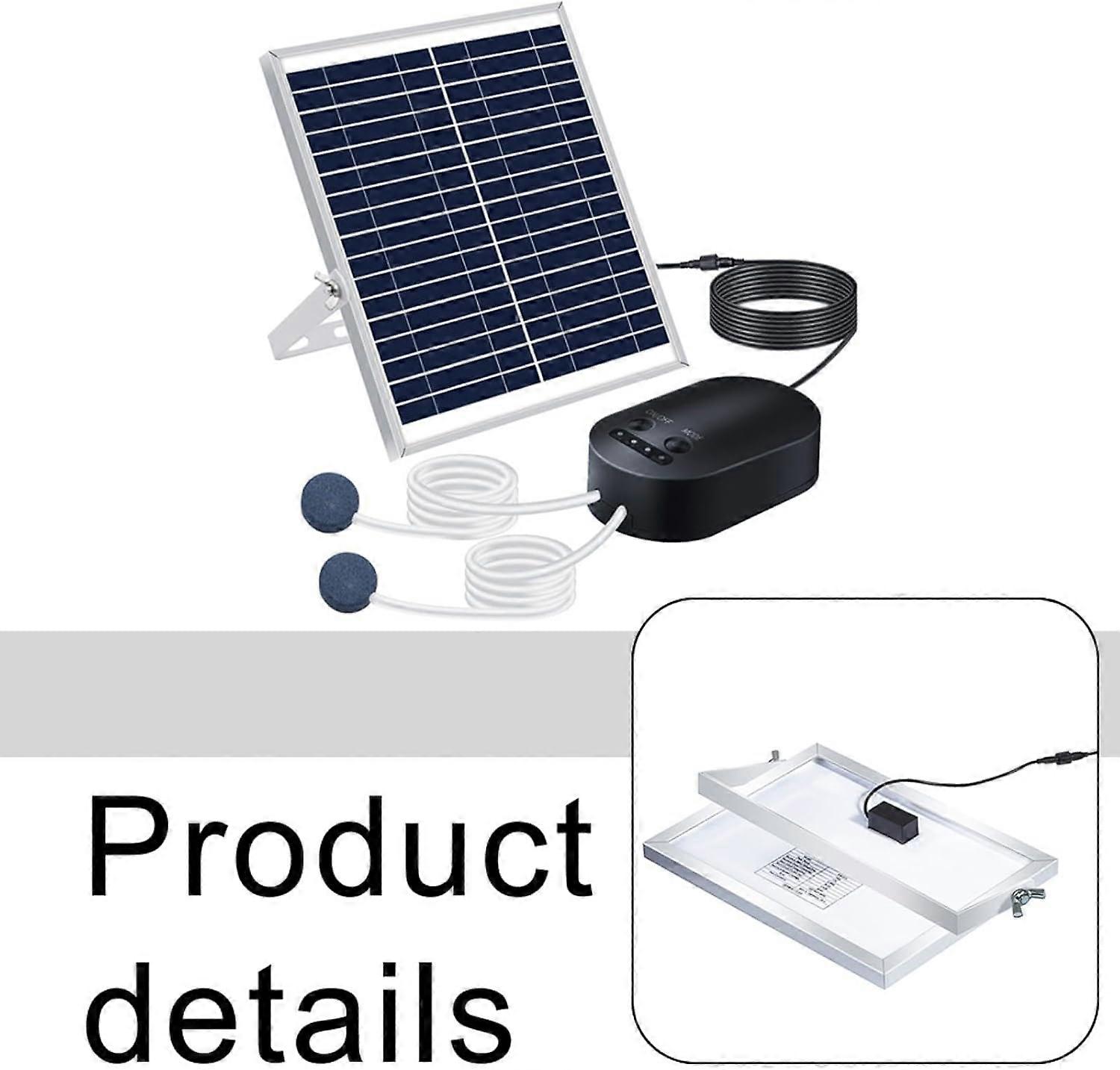 15W Solar Powered Fish Tank Oxygen Pump 4400mAh Battery Backup, 3 ...