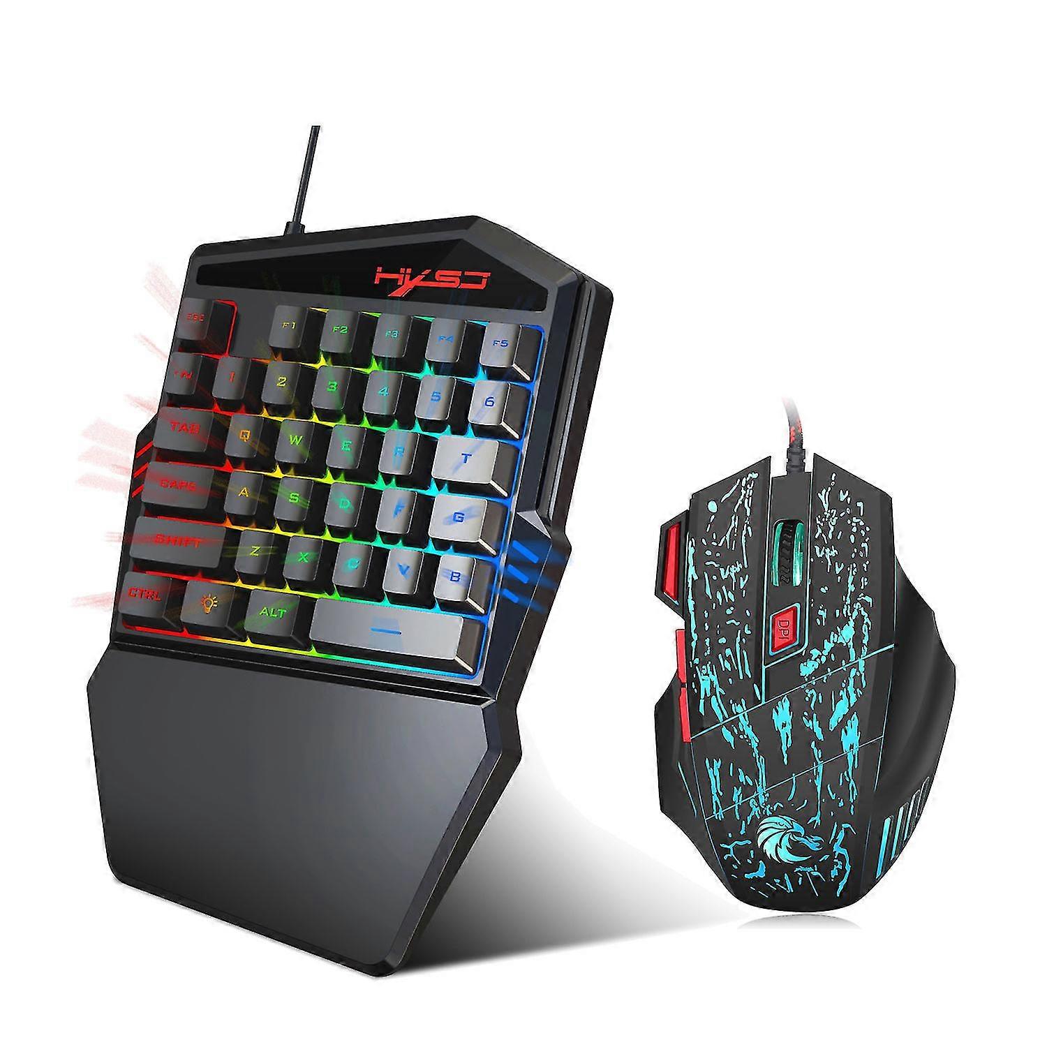 2026 Hxsj One-handed Gaming Keyboard + Mouse | Fruugo AU